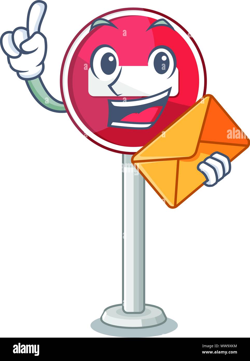 With envelope no entry on cartoon side of road Stock Vector Image & Art ...