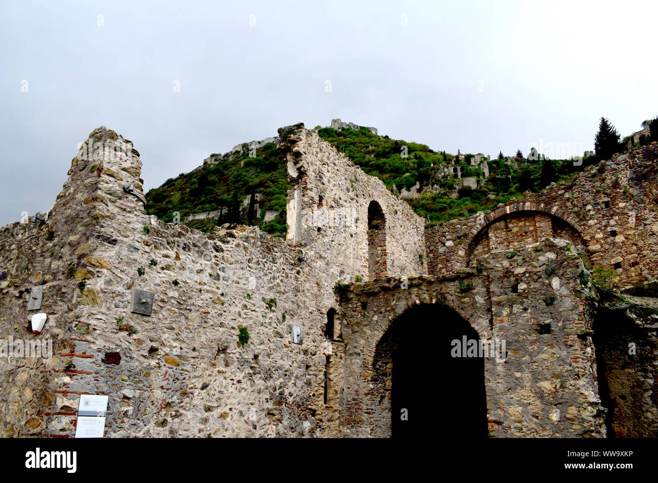 castle, mistras, medieval, town, Byzantine, house, church, monastery ...