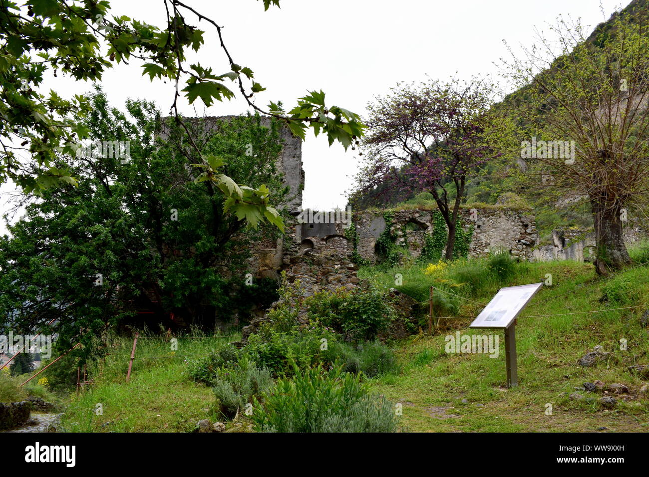 castle, mistras, medieval, town, Byzantine, house, church, monastery ...
