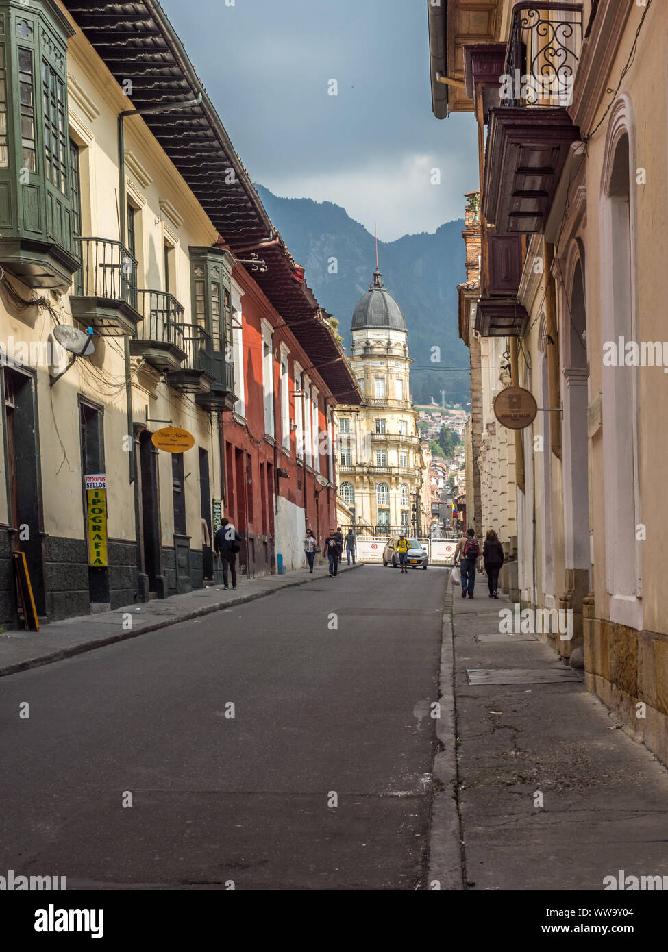 Bogota, Colombia - November 23, 2018: Street of Bogotá with colonial ...