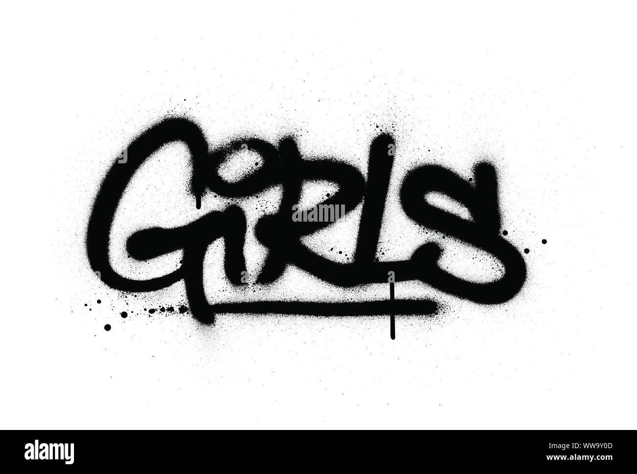 graffiti girls word sprayed in black over white Stock Vector Image ...