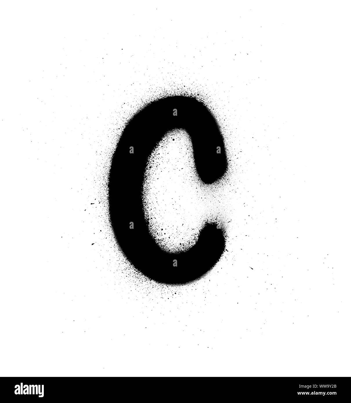 graffiti small fat C font sprayed in black over white Stock Vector ...