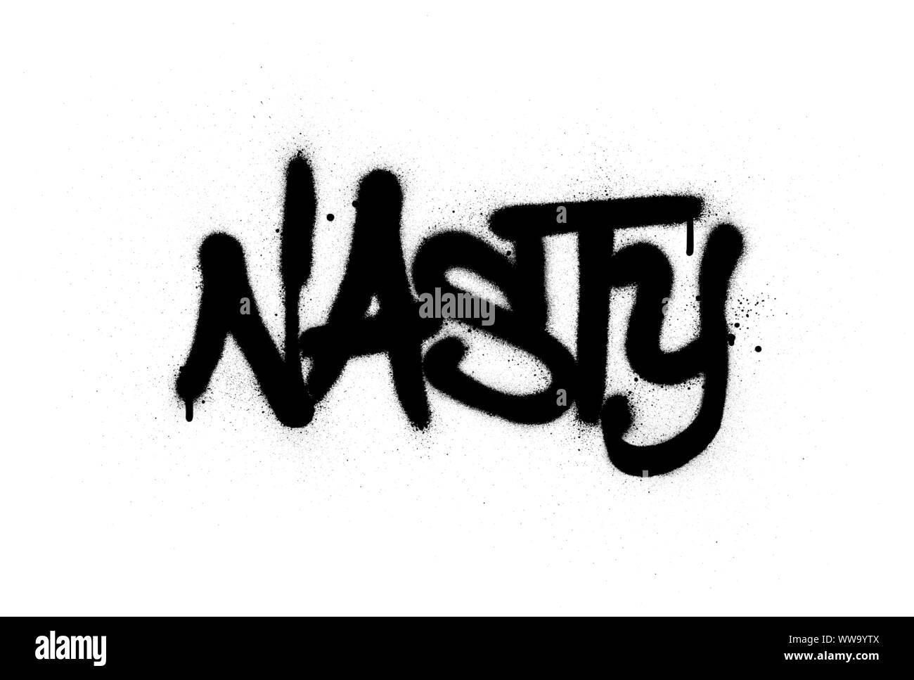 graffiti nasty word sprayed in black over white Stock Vector Image ...