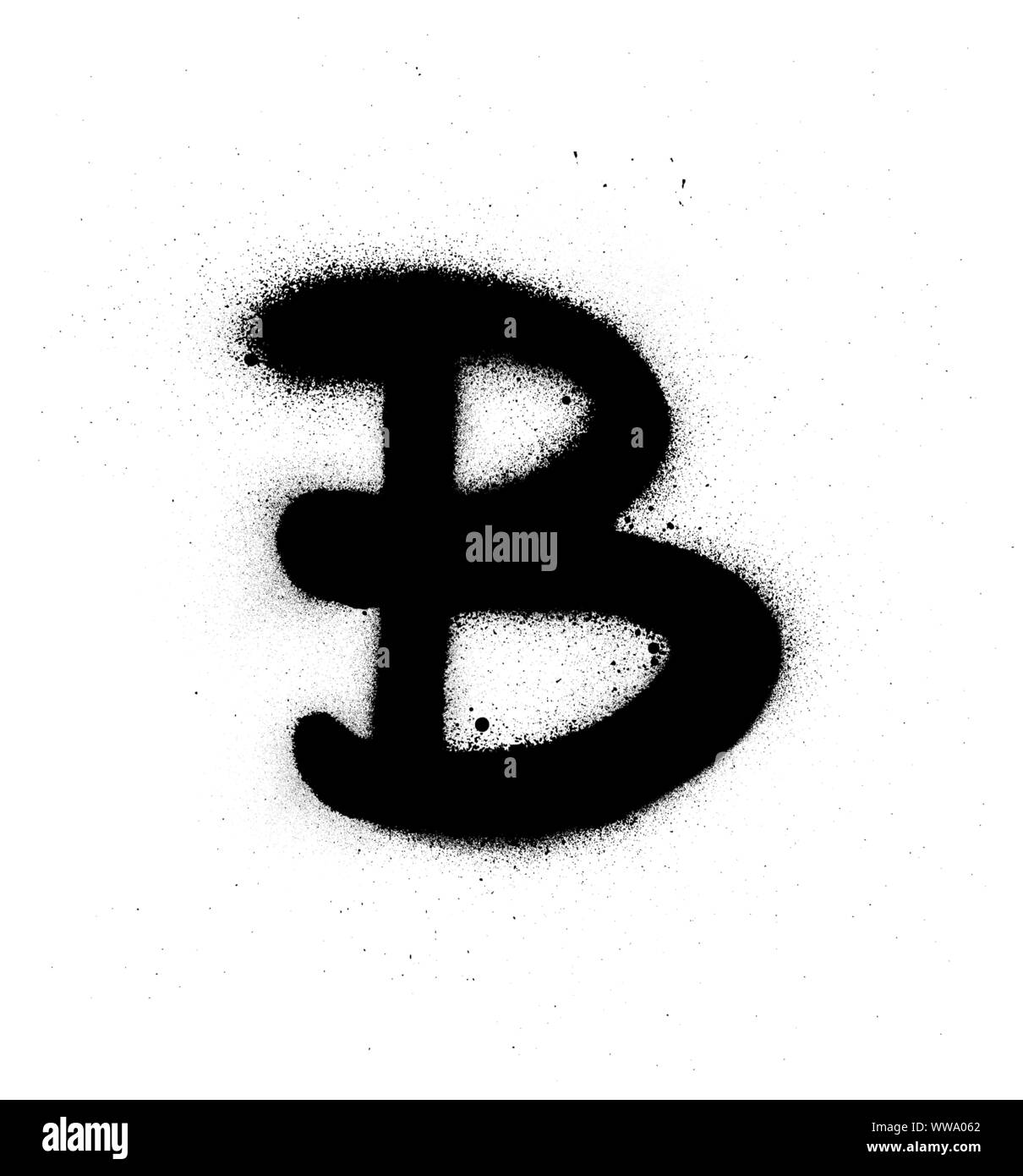 graffiti small fat B font sprayed in black over white Stock Vector ...