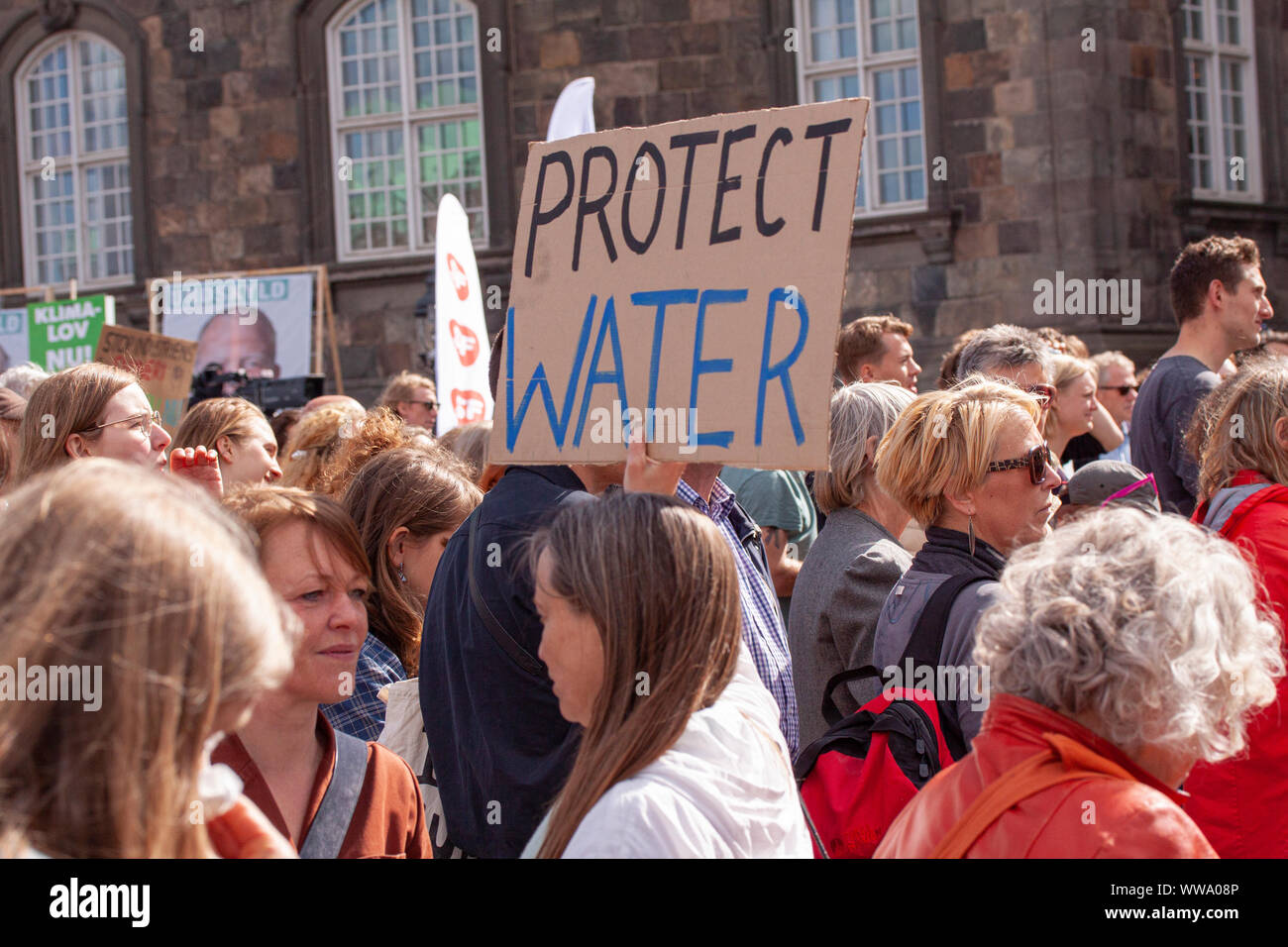 Demonstrators protesting against climate change with banners saying ...