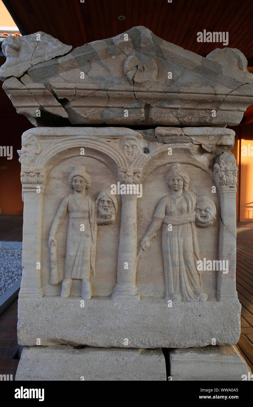 Selcuk, Izmir Turkey - August 25, 2019, in Ephesus archaeological ...