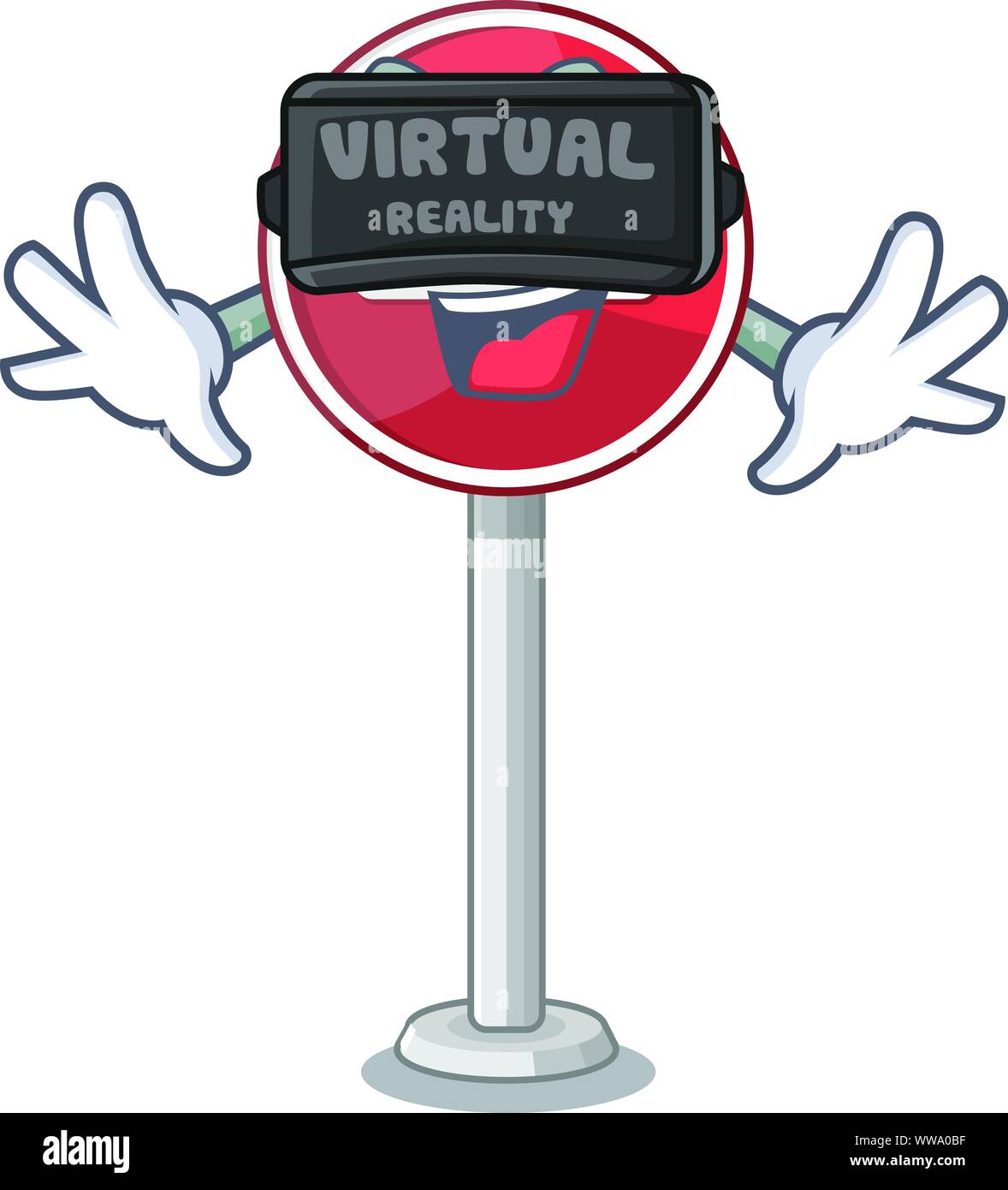 Virtual reality no entry isolated in the character Stock Vector Image ...