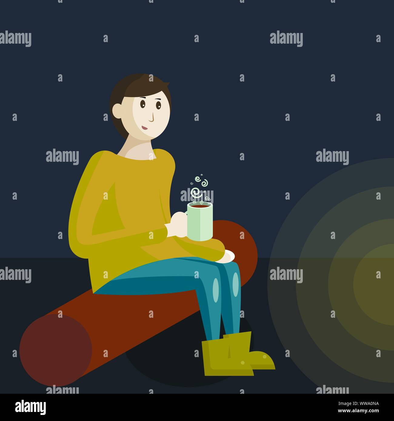 Sitting beside fire hi-res stock photography and images - Alamy