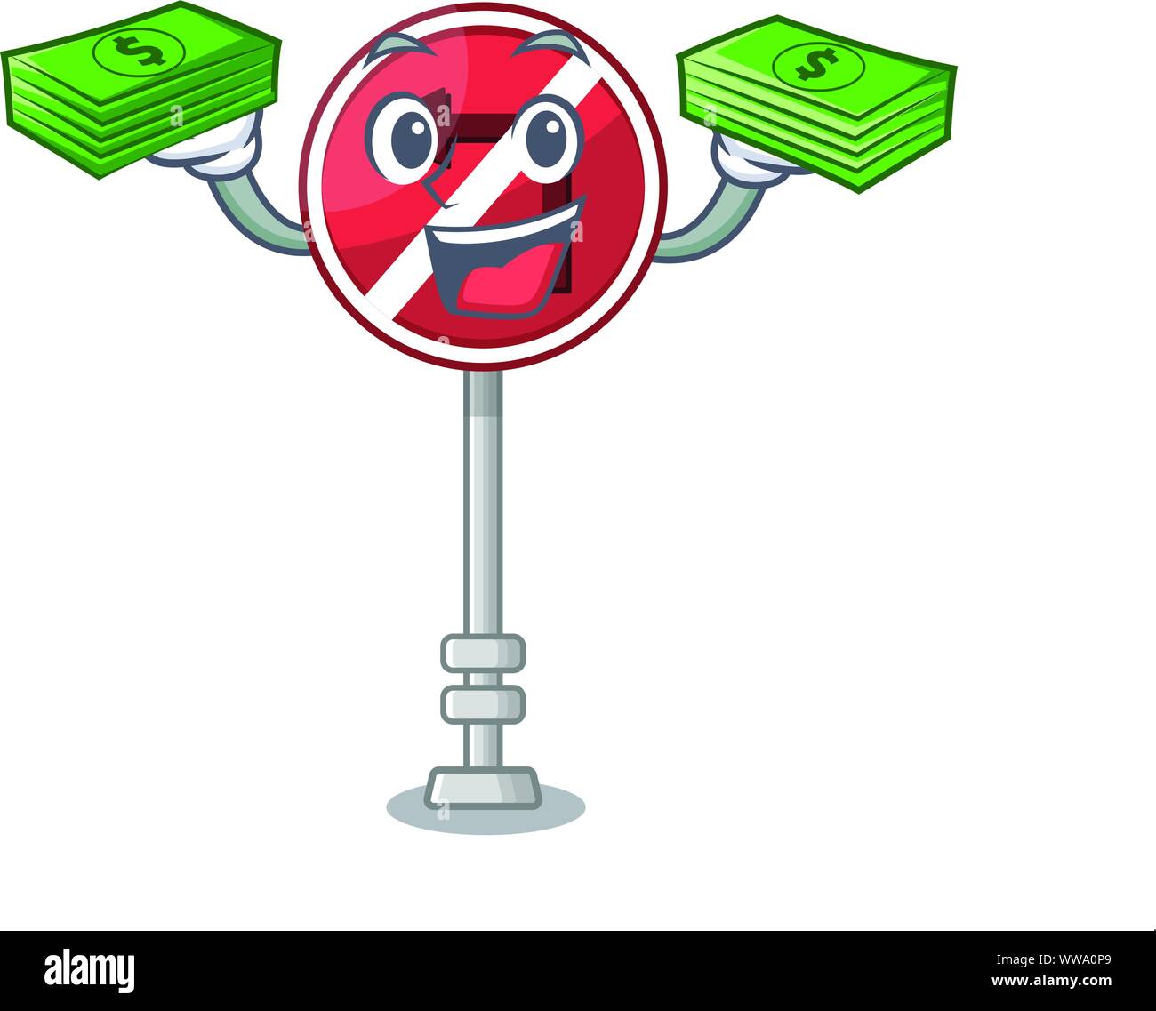 With money bag no left turn with cartoon shape Stock Vector Image & Art ...