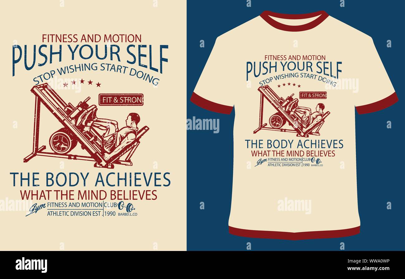 Push Yourself vector design illustration, it can use for label, logo ...