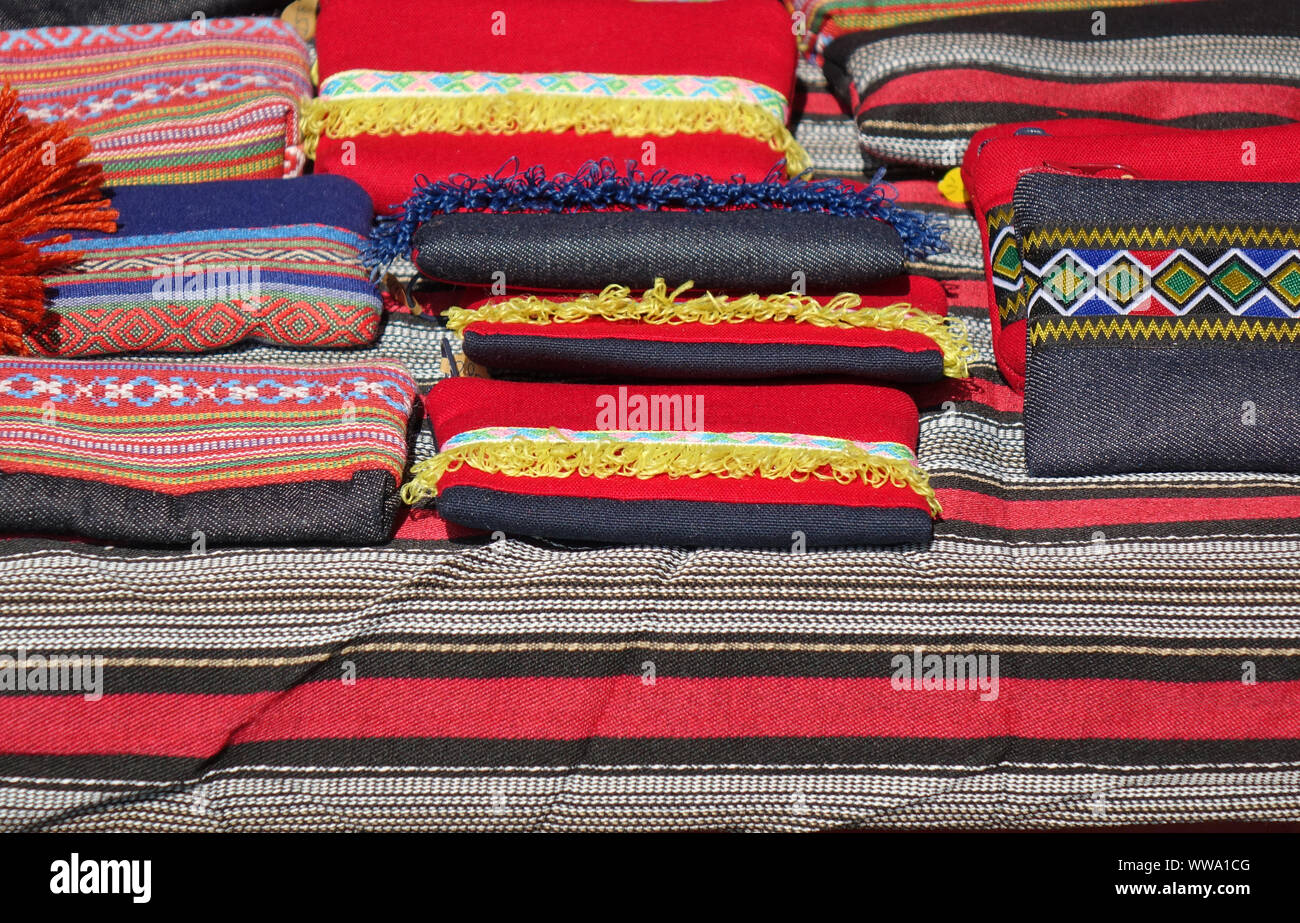Indigenous colorful texiles and fabrics in Taiwan Stock Photo - Alamy