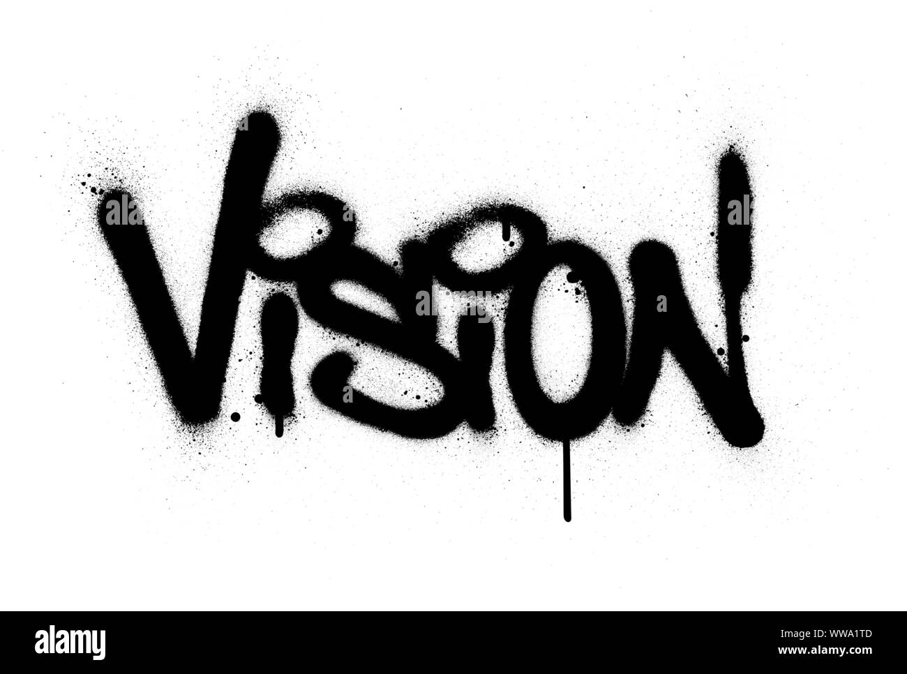 graffiti vision word sprayed in black over white Stock Vector Image ...