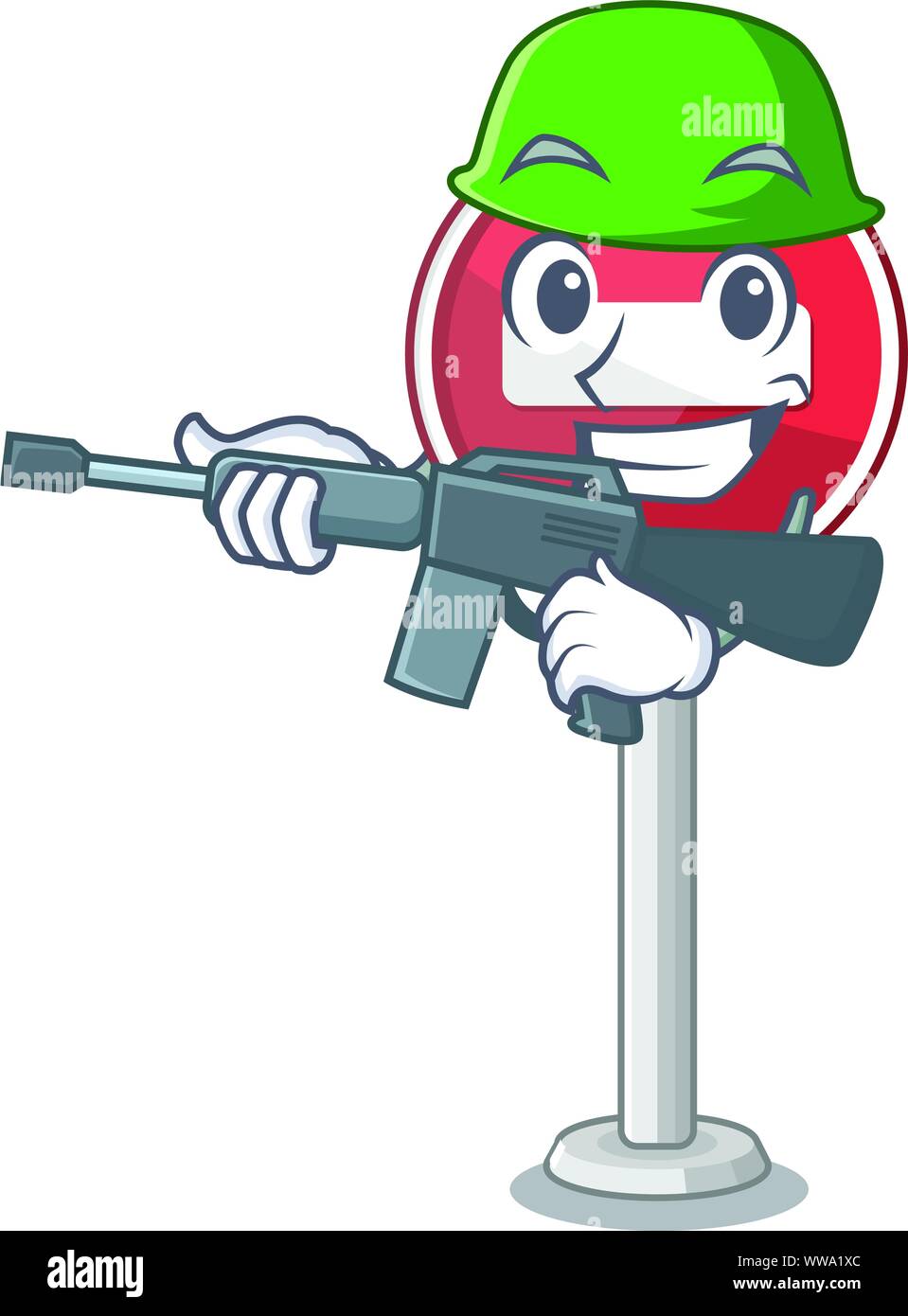 Army no entry mascot shaped on cartoon Stock Vector Image & Art - Alamy