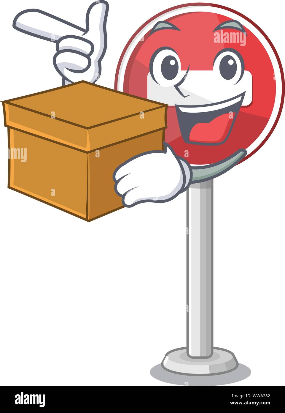 With box no entry on cartoon side of road Stock Vector Image & Art - Alamy