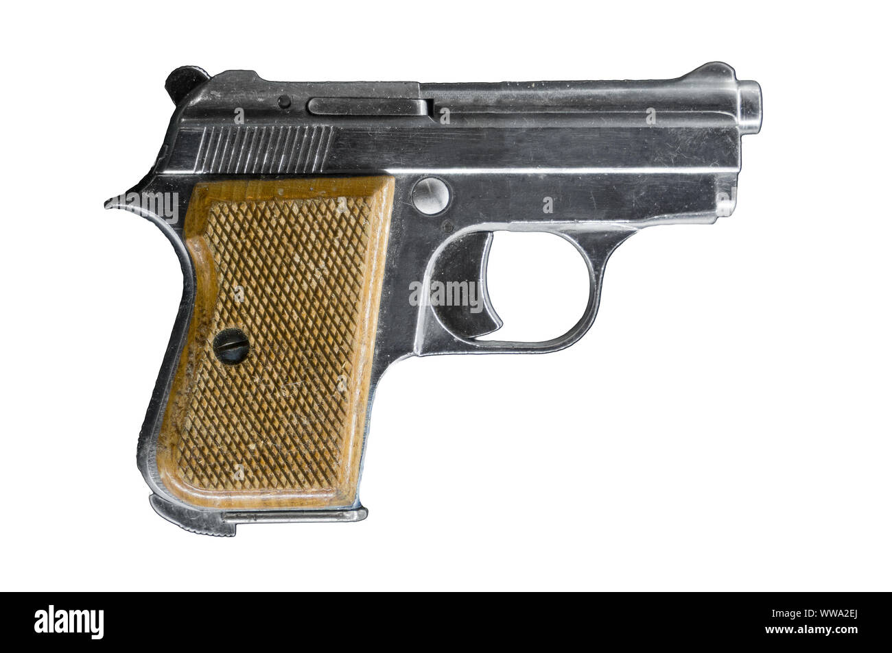 Police gun pistol isolated on white background Stock Photo - Alamy