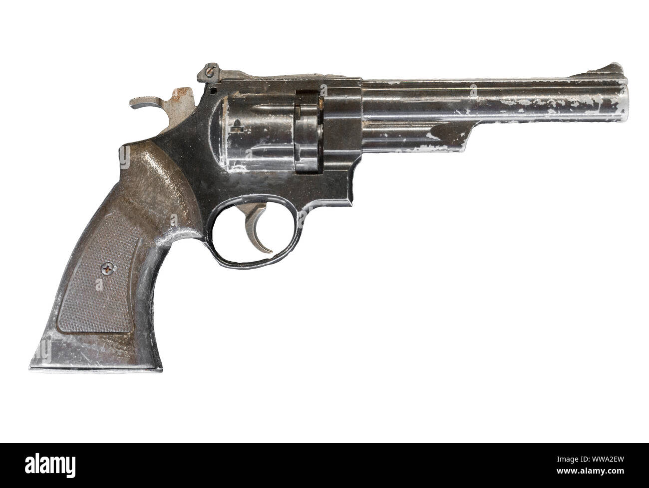 Revolver pistol isolated on white background Stock Photo - Alamy