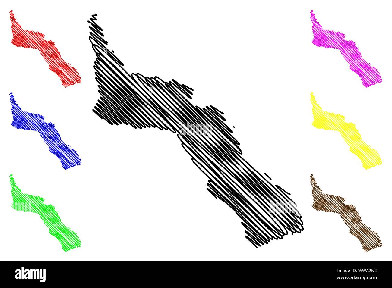 Mount Athos Region (Greece, Hellenic Republic, Hellas) map vector ...