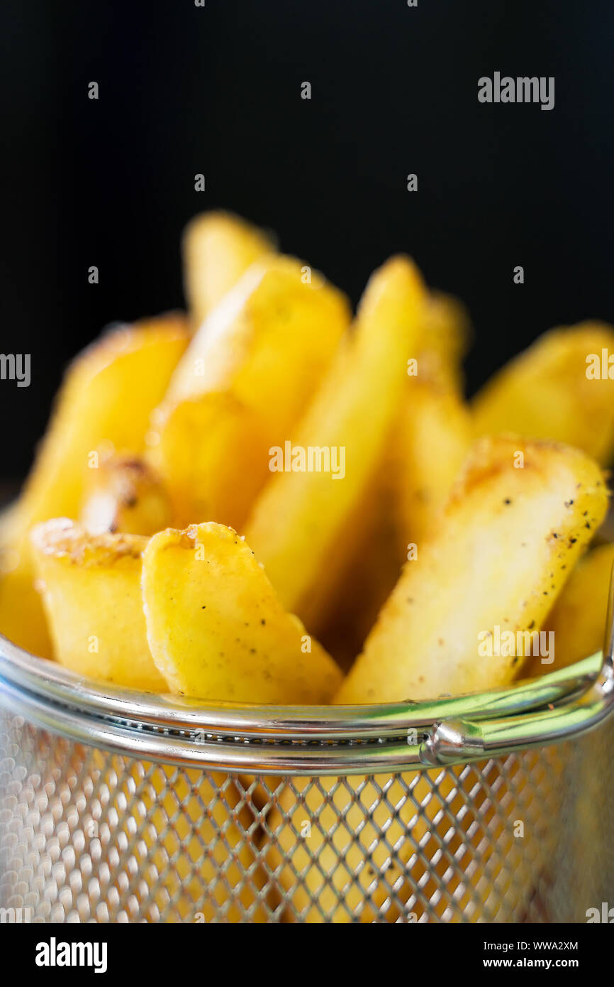 Fast food. French fries in restaurant Stock Photo - Alamy