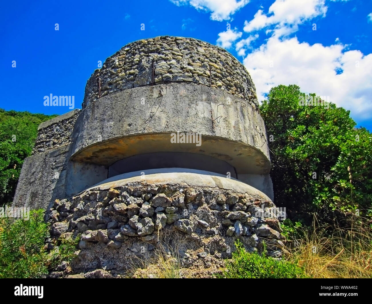 Bunker from WW II on Mediterranean Coast of Italy Stock Photo - Alamy