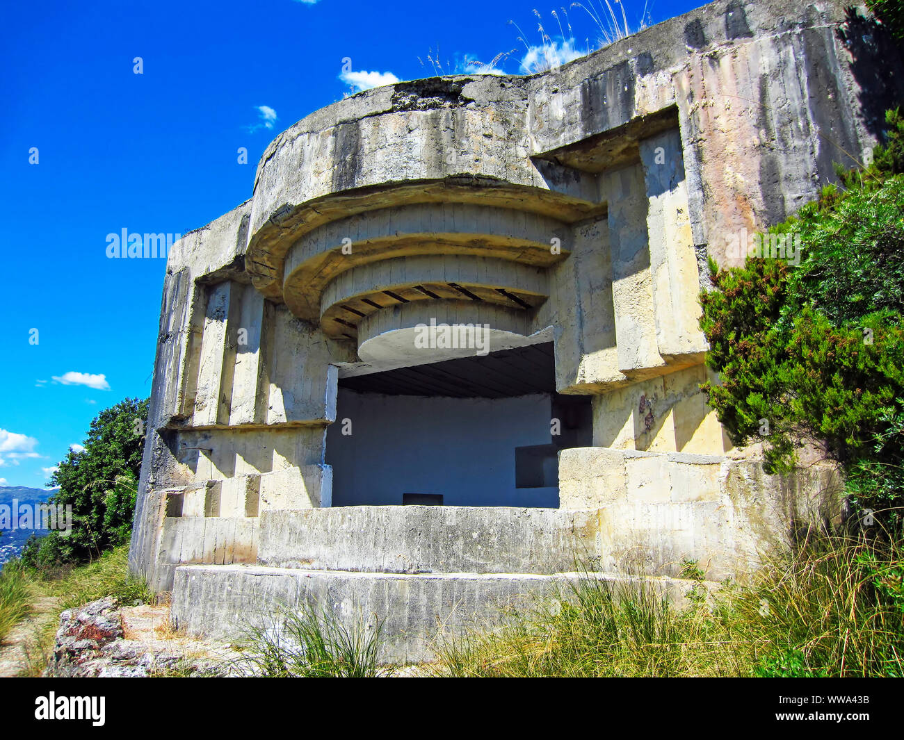 Bunker from WW II on Mediterranean Coast of Italy Stock Photo - Alamy