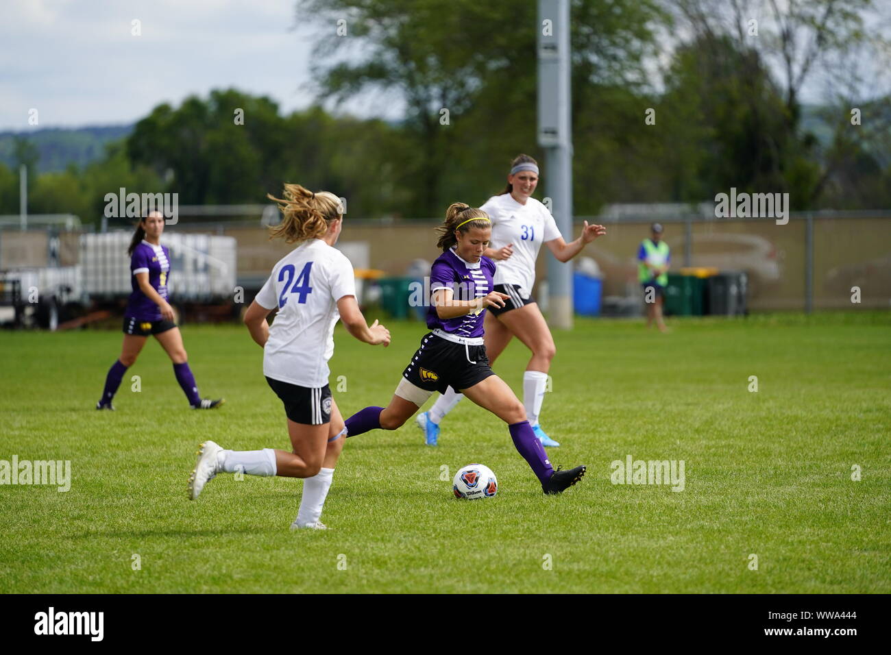 Stevens Point women's College soccer game. The Pointers team took on ...