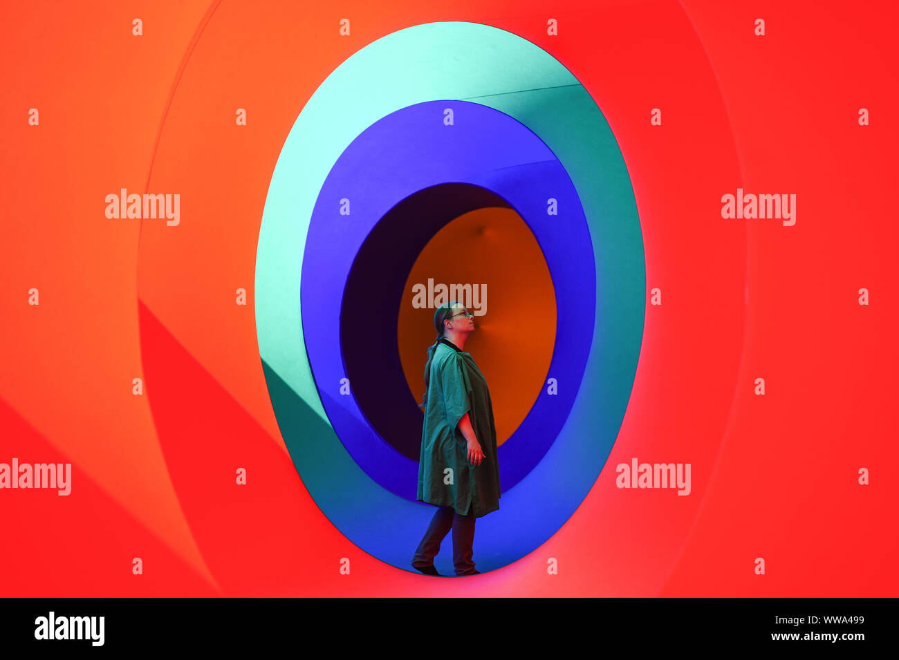 A visitor walks through Colourscape during the Colourscape Music ...