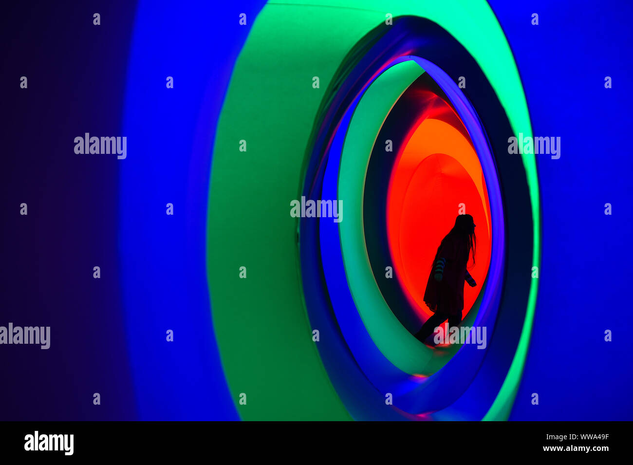 A visitor walks through Colourscape during the Colourscape Music ...