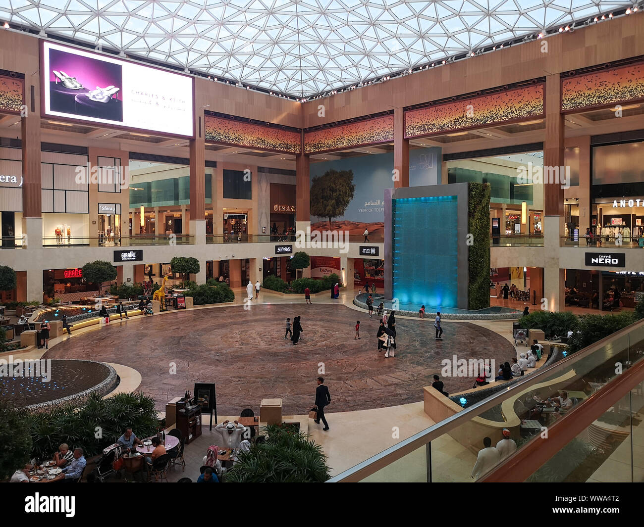 Interior shot of the famous Yas Mall landmark in Abu Dhabi city ...