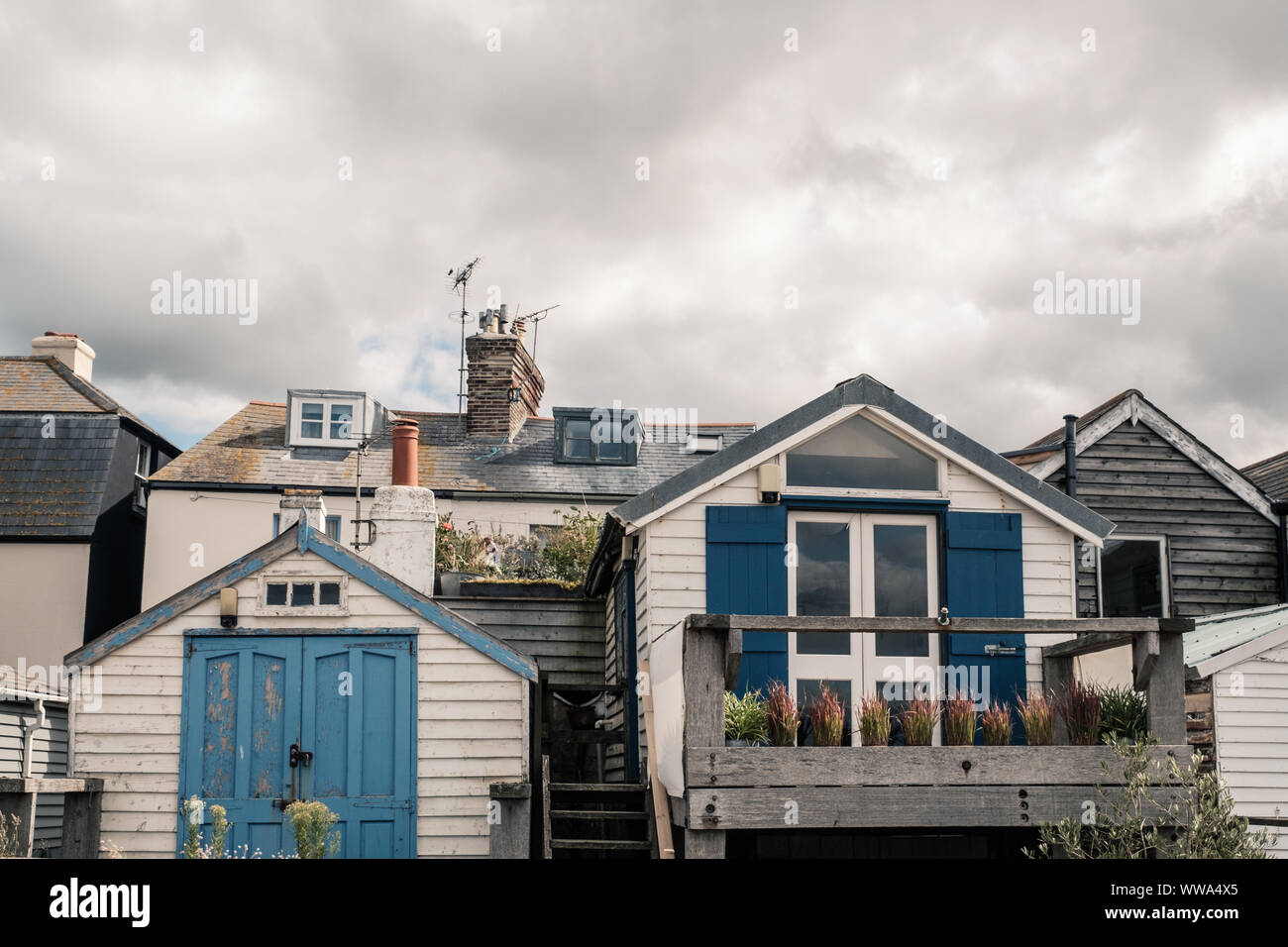 Beachfront Houses, Whitstable, Kent, UK Stock Photo - Alamy
