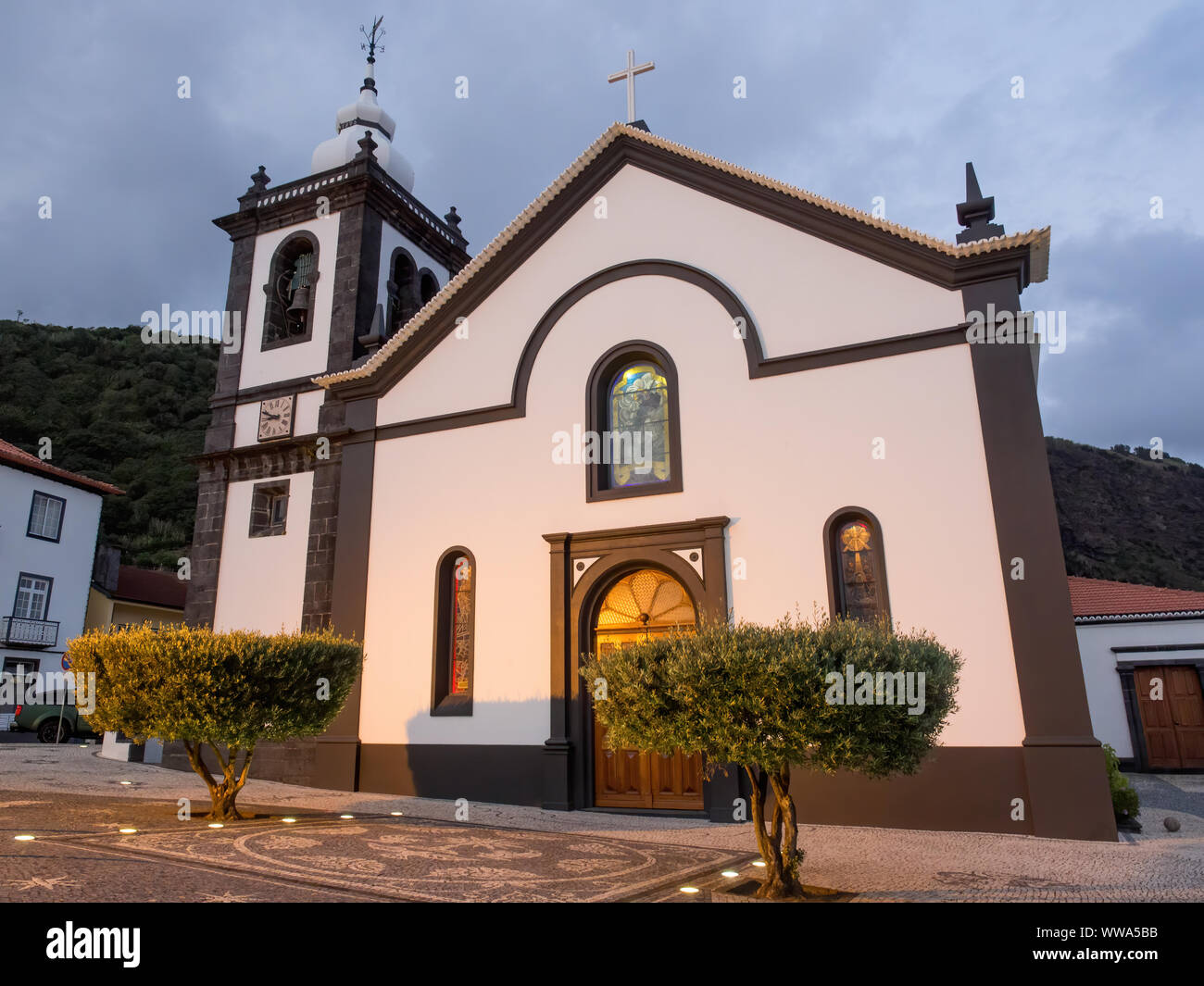 Igreja (Church) Matriz de Velas, Sao Jorge Island, Azores Stock Photo ...