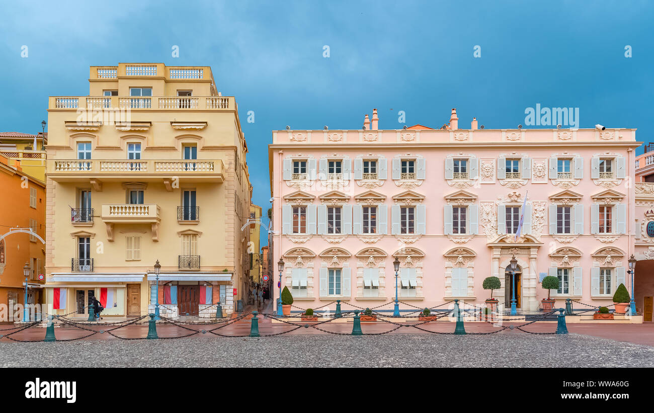 Nice, France, colorful facade, with typical windows and shutters, in a ...