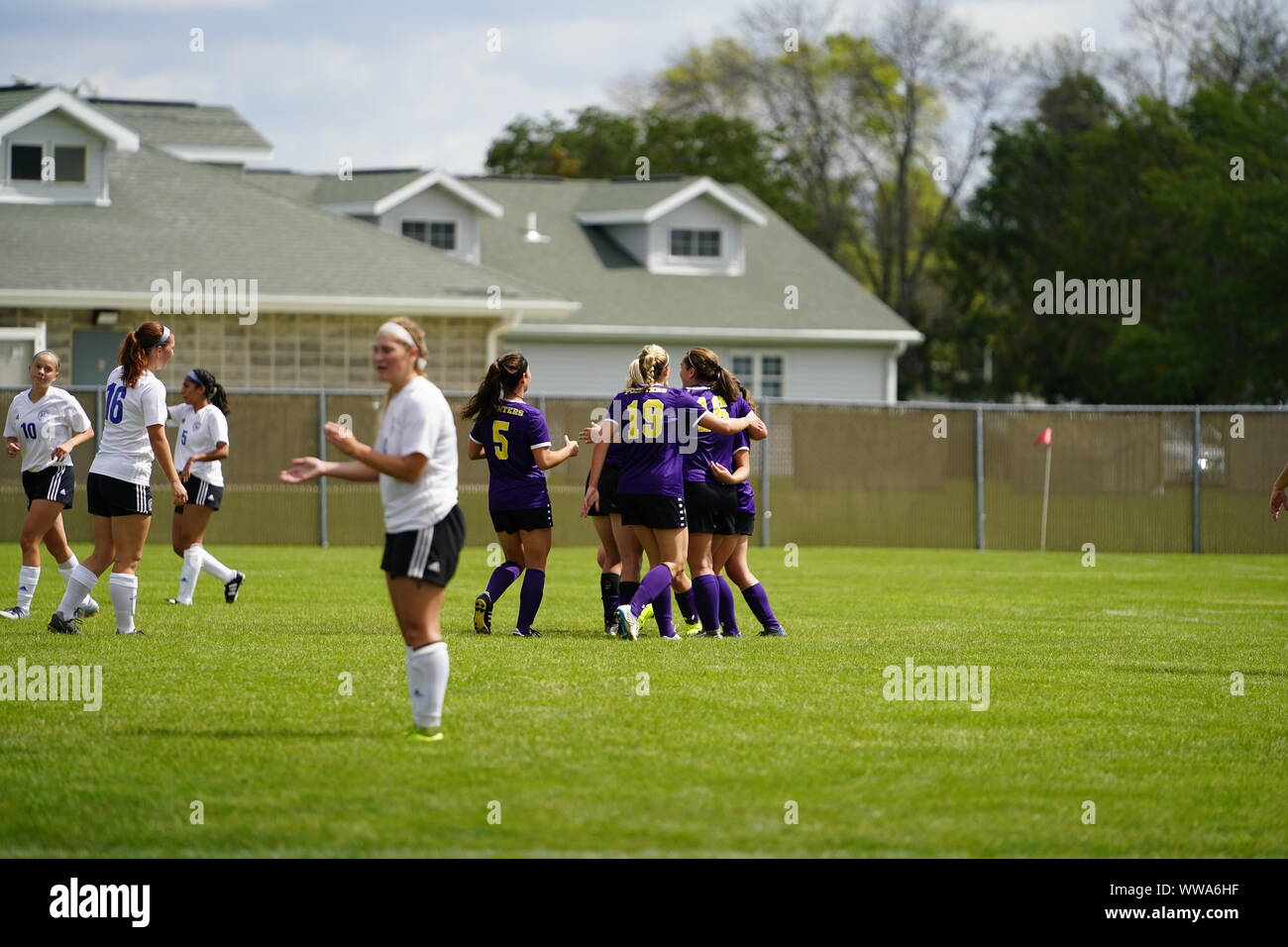 Stevens Point women's College soccer game. The Pointers team took on ...