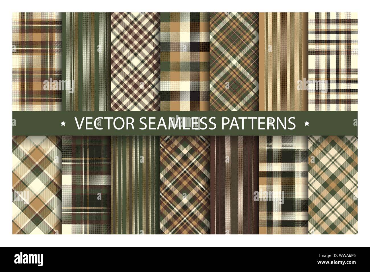 Set plaid pattern seamless. Tartan patterns fabric texture. Checkered ...