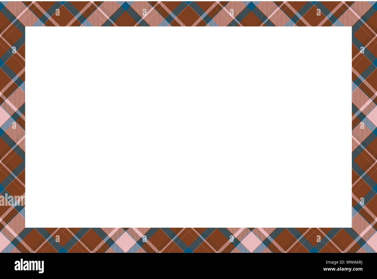 Vintage frame vector. Scottish border pattern retro style. Beauty empty ...