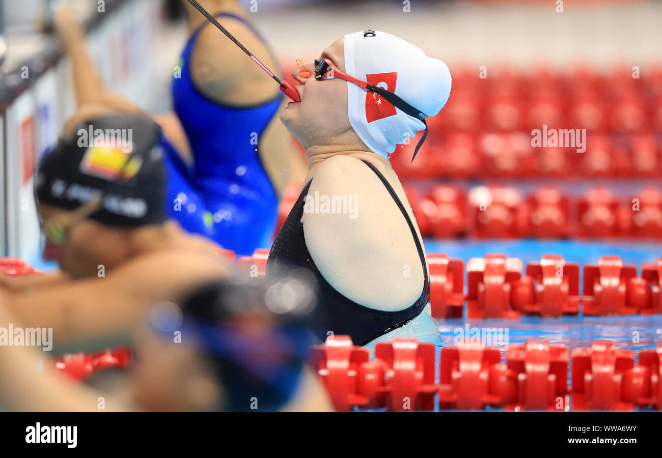 Turkey's Sumeyye Boyaci waits for the start of the Women's 50m ...