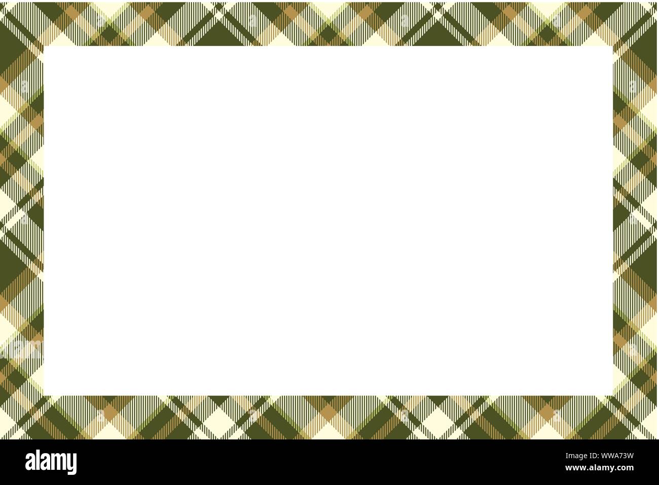 Vintage frame vector. Scottish border pattern retro style. Beauty empty ...