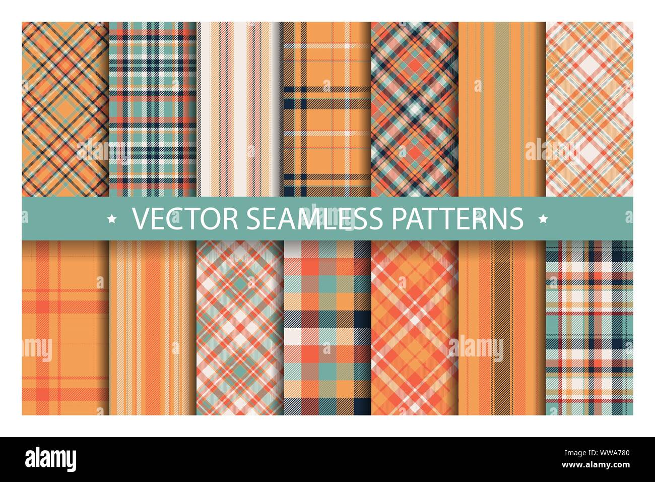 Set plaid pattern seamless. Tartan patterns fabric texture. Checkered ...