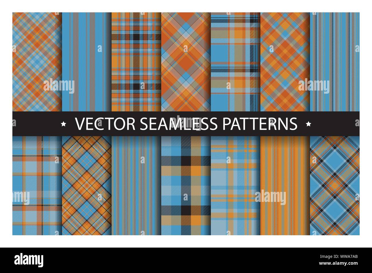Set plaid pattern seamless. Tartan patterns fabric texture. Checkered ...