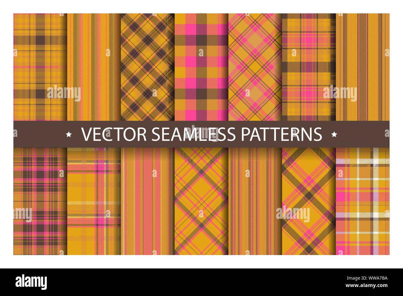 Set plaid pattern seamless. Tartan patterns fabric texture. Checkered ...