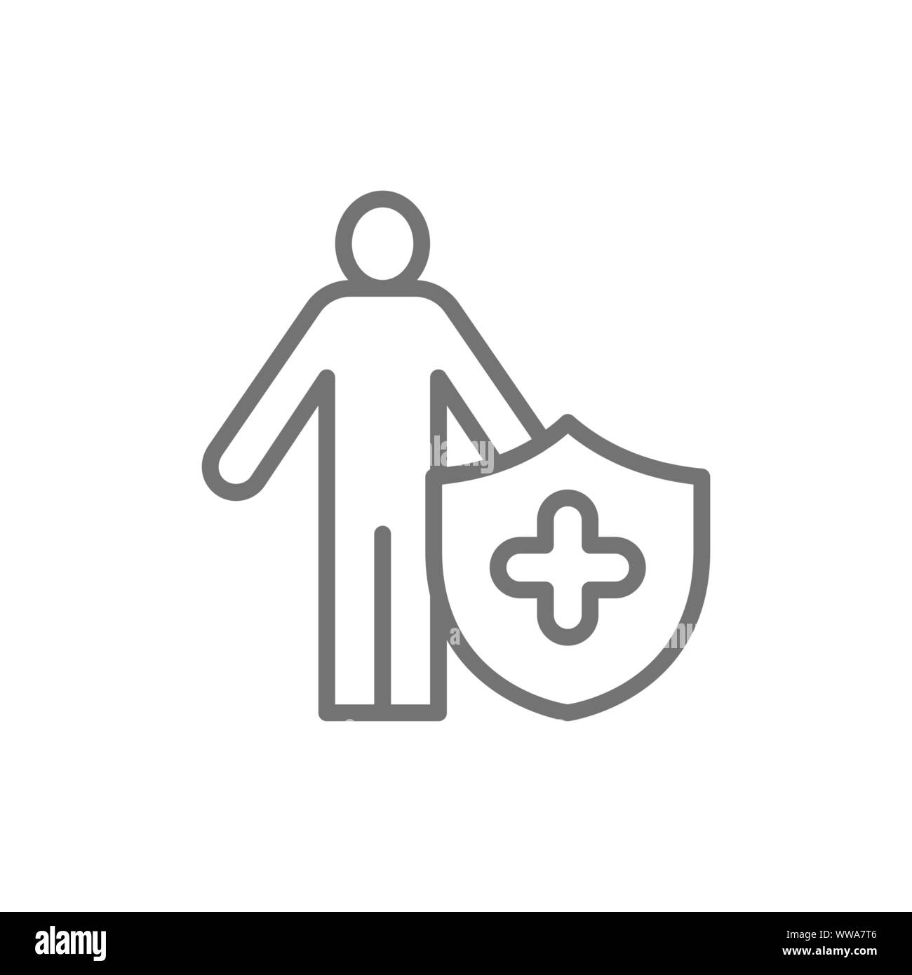 Strong immune system, healthy person line icon Stock Vector Image & Art ...