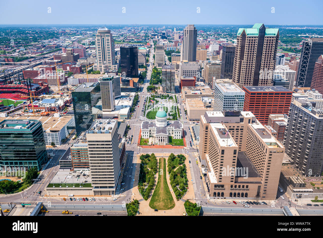 St. Louis, Missouri, USA downtown skyline from above Stock Photo - Alamy