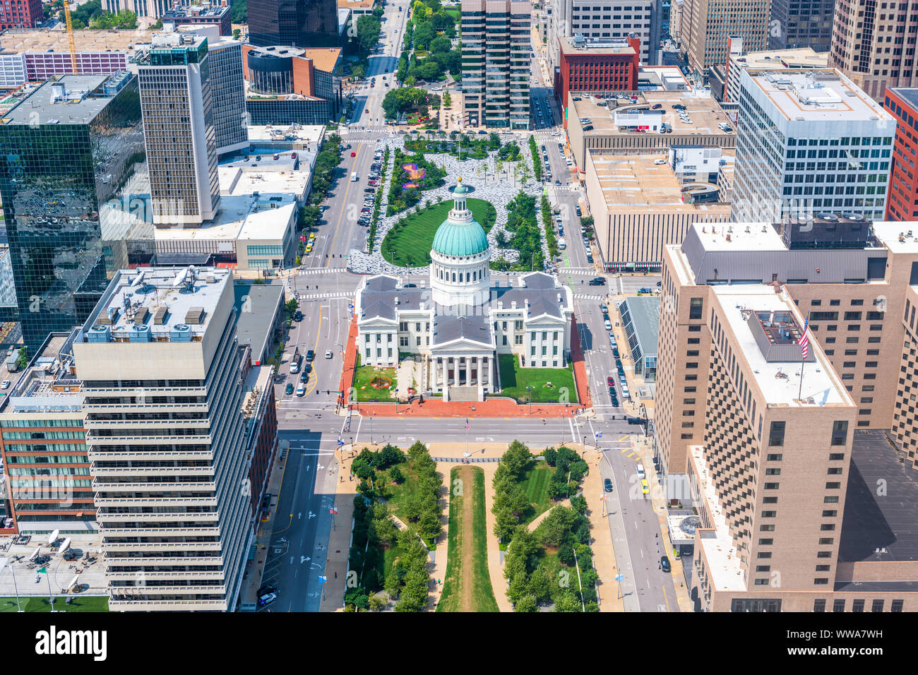St. Louis, Missouri, USA downtown skyline from above Stock Photo - Alamy