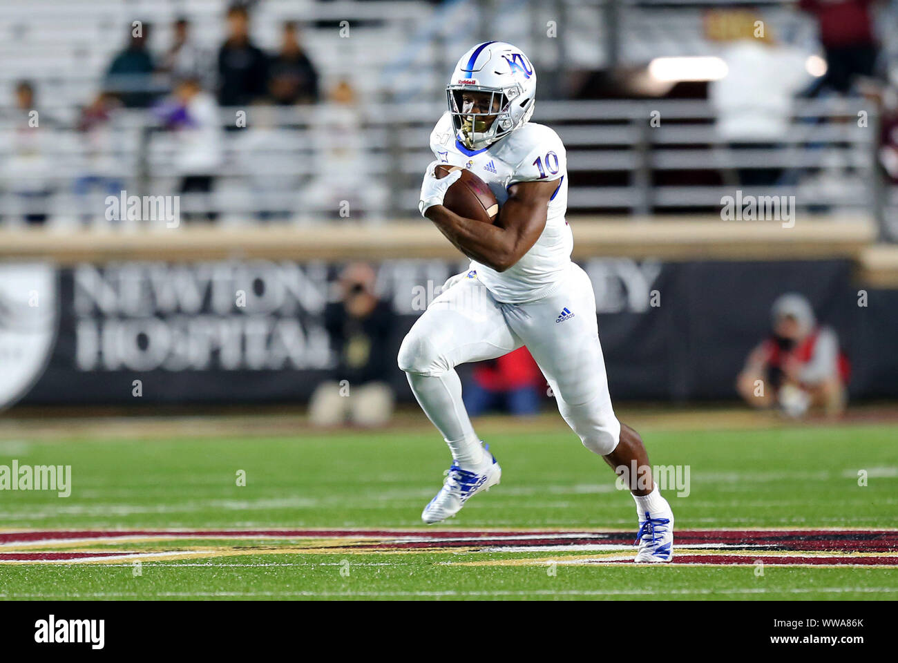 Alumni Stadium. 13th Sep, 2019. MA, USA; Kansas Jayhawks running back ...