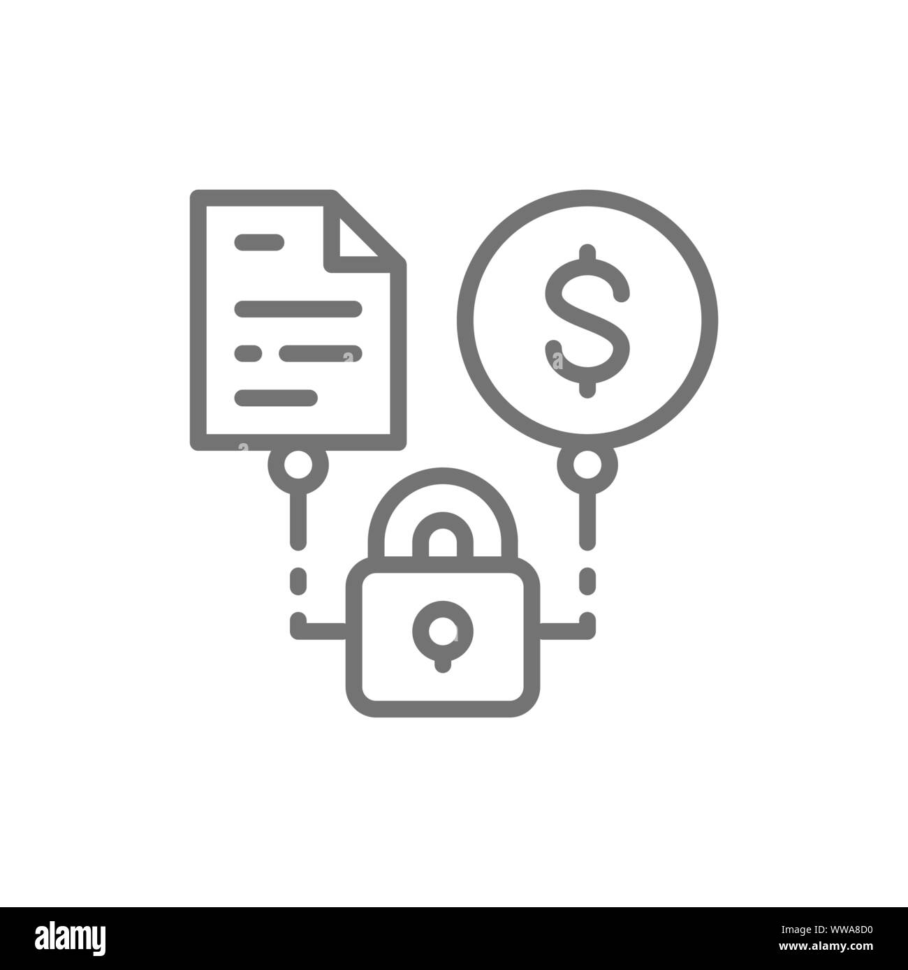 Vector secured loan, loan agreement line icon Stock Vector Image & Art ...