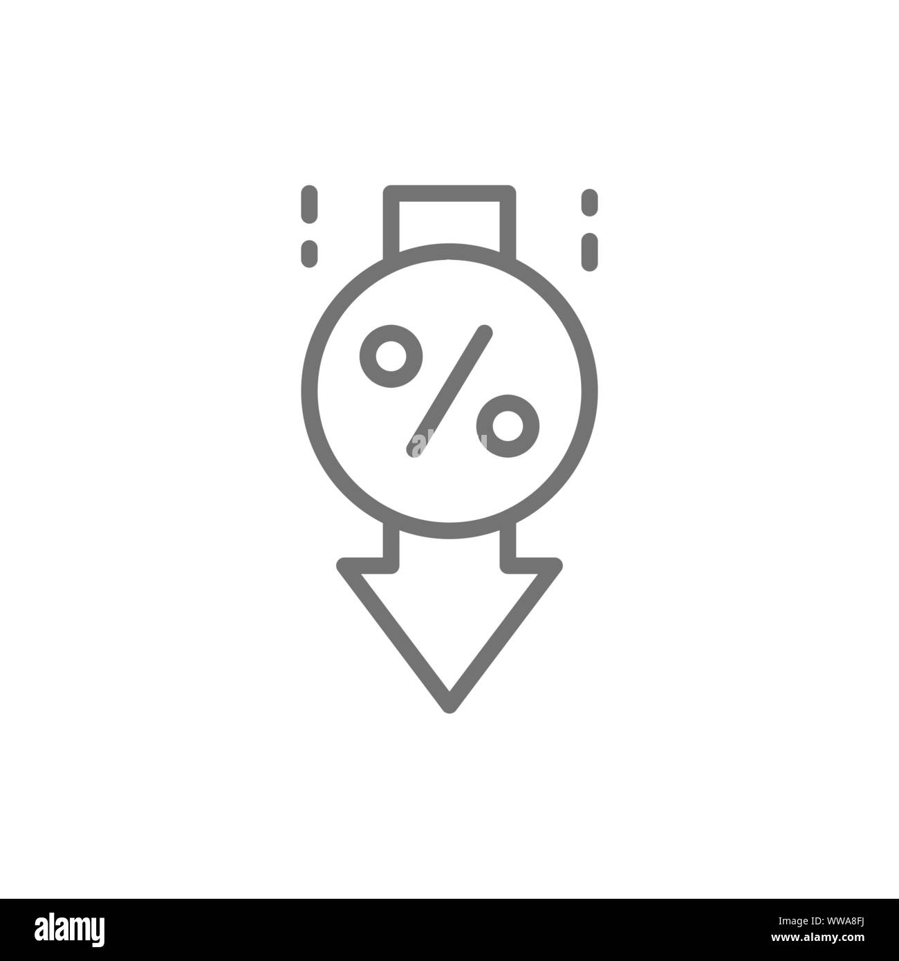 Decrease line icon reduction Cut Out Stock Images & Pictures - Alamy