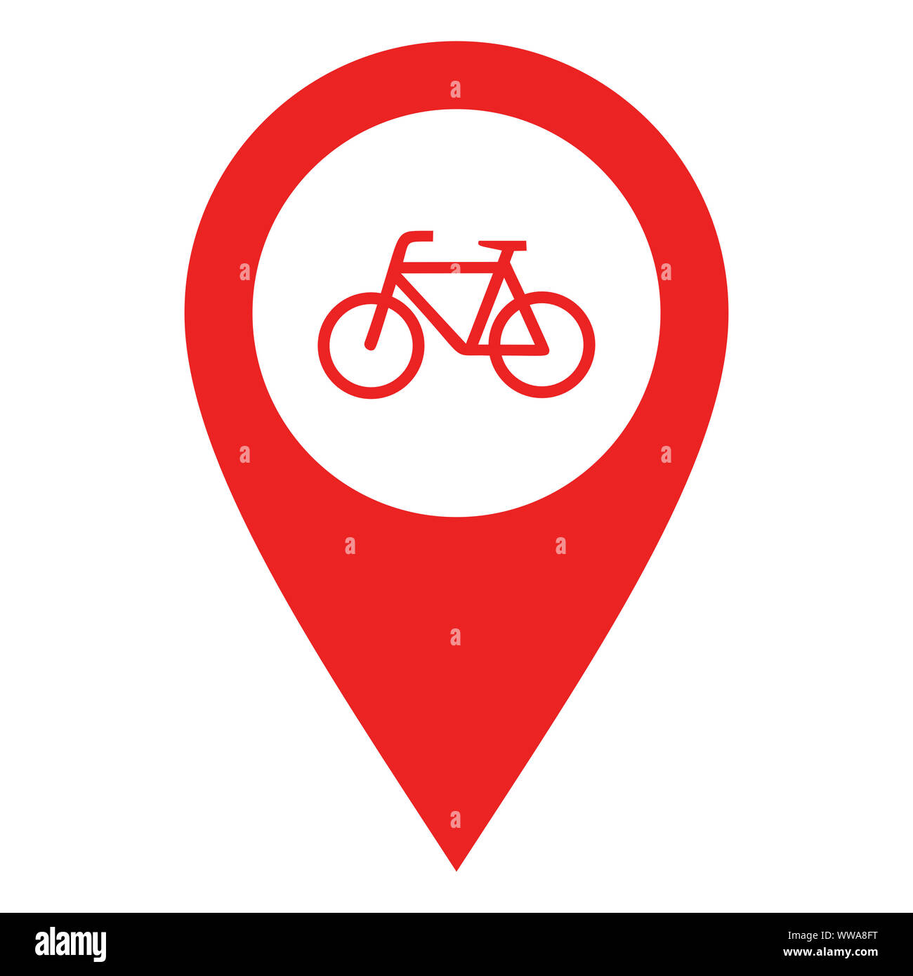 Bicycle and location pin Stock Photo - Alamy