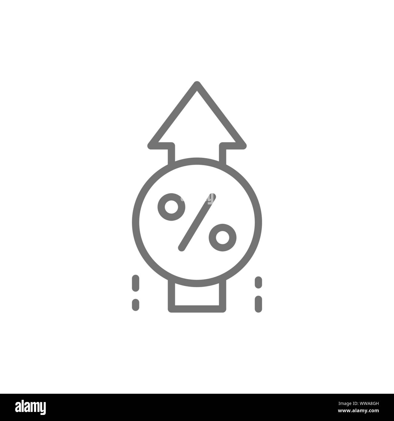 Vector loan interest rate increase line icon Stock Vector Image & Art ...