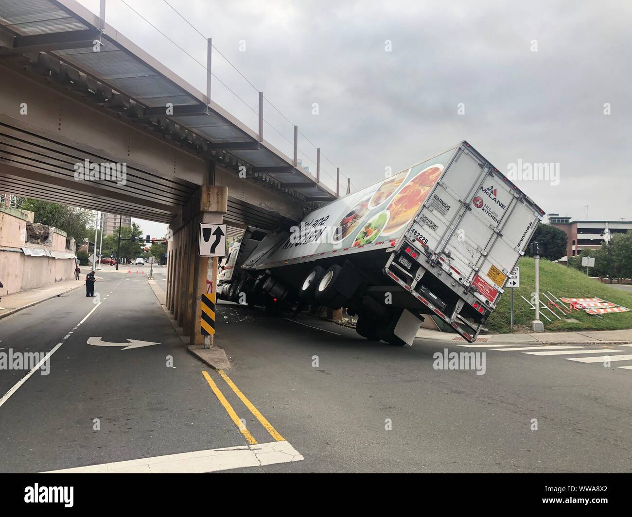 Car crash with overturned semi truck hi-res stock photography and ...