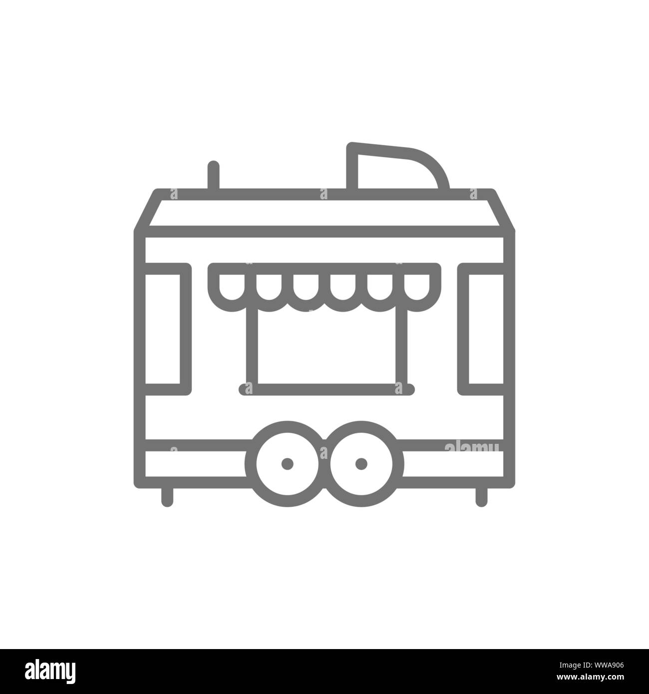 Food trailer line icon. Isolated on white background Stock Vector Image ...
