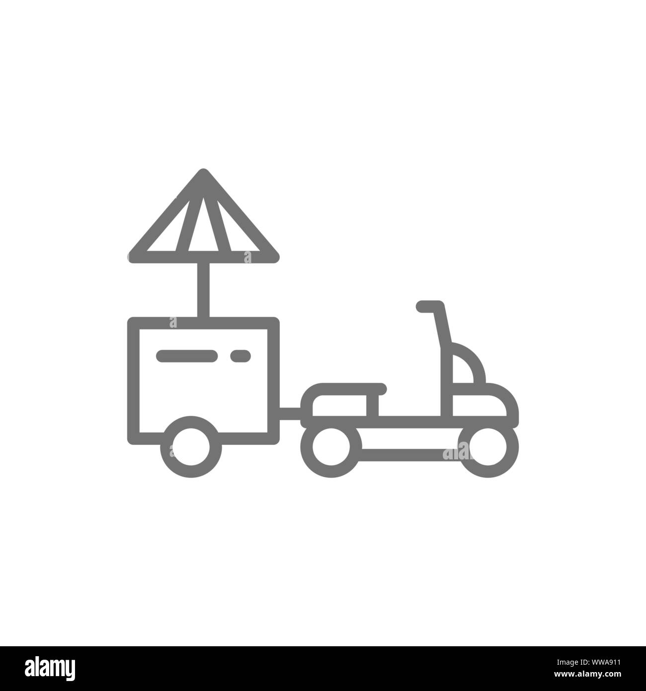 Vector refrigerator scooter food truck line icon Stock Vector Image ...